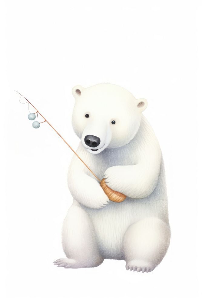 Polar bear fishing fish wildlife | Free Photo Illustration - rawpixel