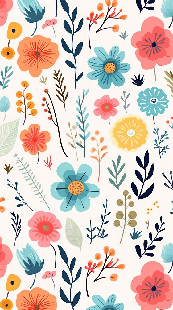 Flower pattern backgrounds wallpaper. AI | Free Photo Illustration ...