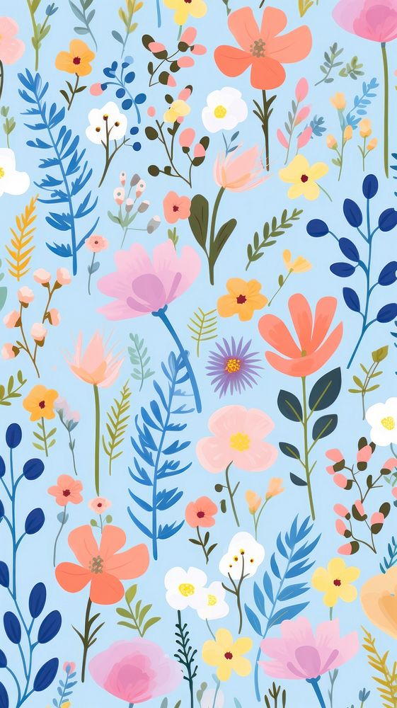 Flower pattern backgrounds wallpaper. AI | Free Photo Illustration ...