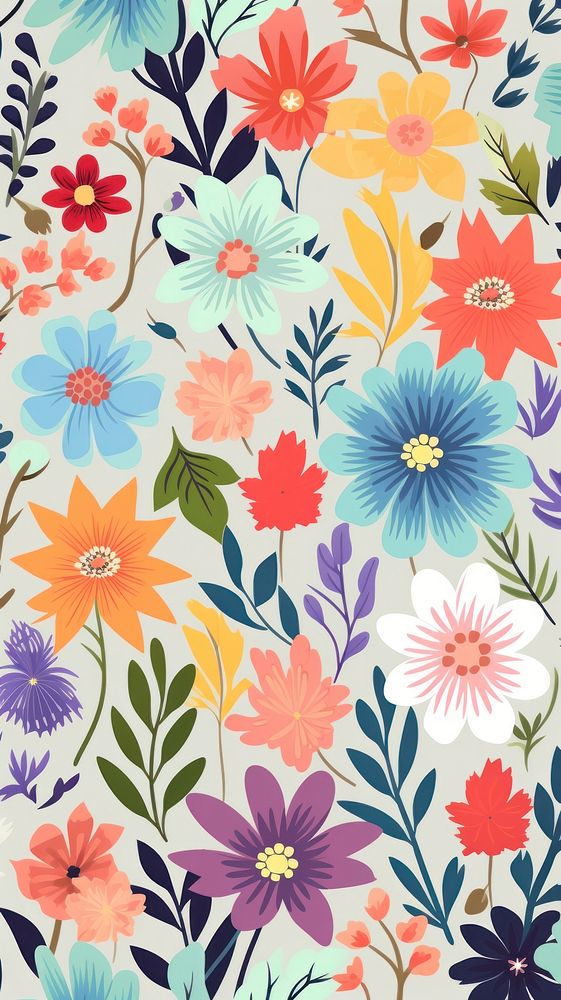 Flower pattern backgrounds wallpaper. | Free Photo Illustration - rawpixel