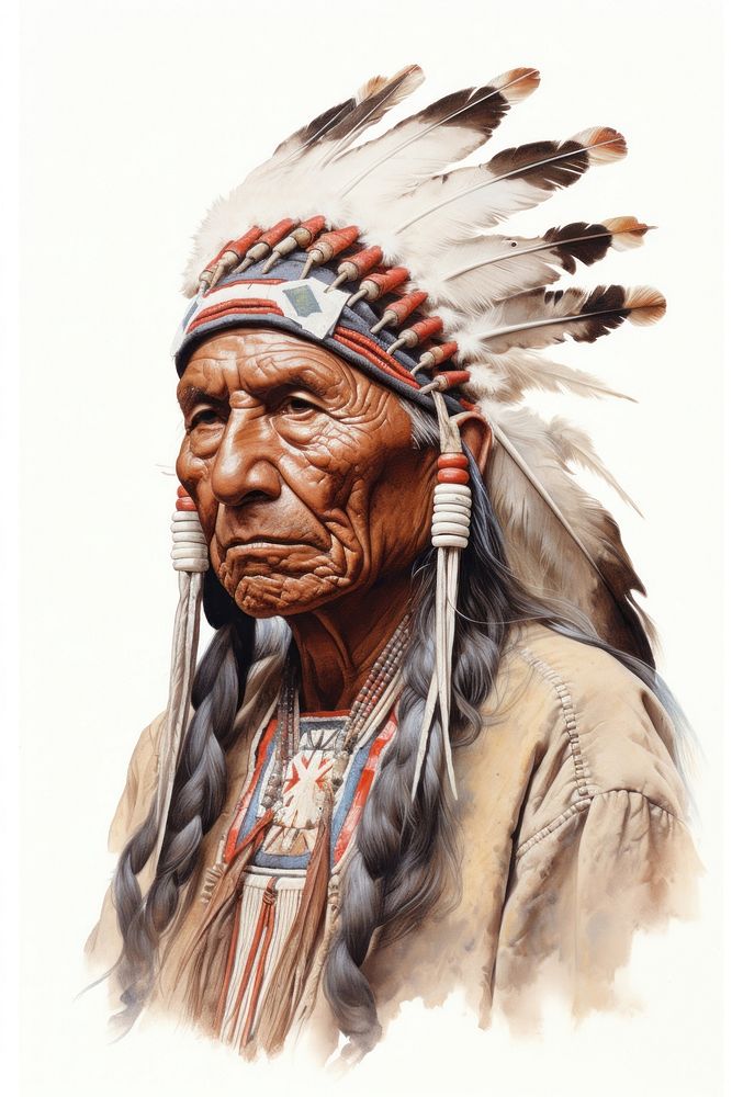 Indian native american drawing tribe | Premium Photo Illustration ...