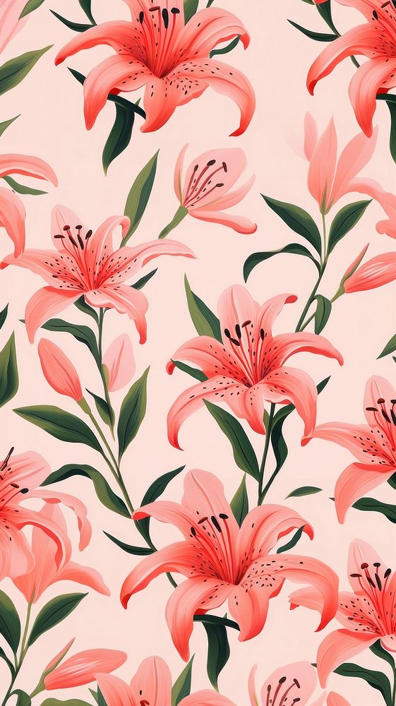 Lily pattern backgrounds flower. | Free Photo Illustration - rawpixel