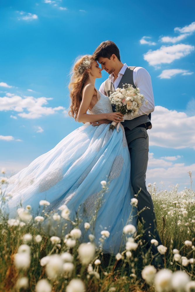 Newlywed fashion wedding field. | Free Photo - rawpixel