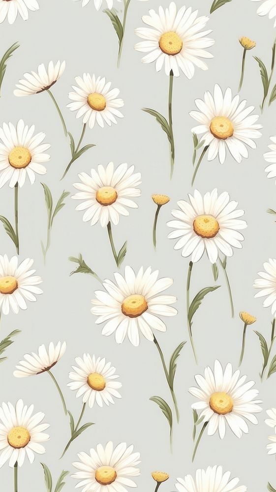 Watercolor cute daisy pattern backgrounds | Free Photo Illustration ...