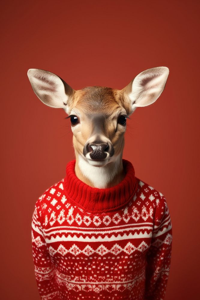 Deer sweater animal portrait. | Free Photo - rawpixel