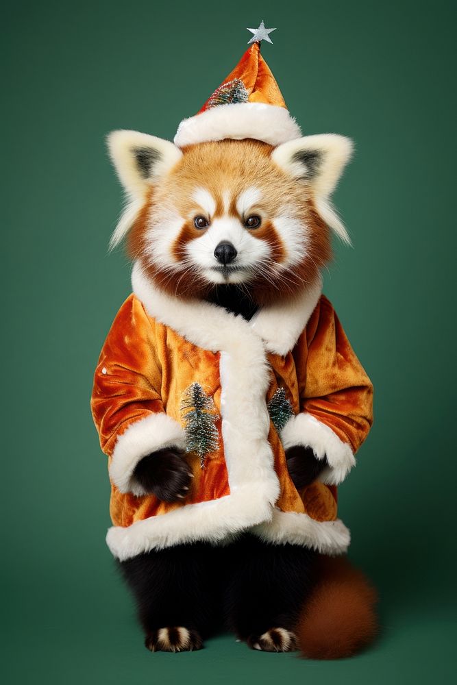 Red panda christmas portrait costume. | Free Photo - rawpixel