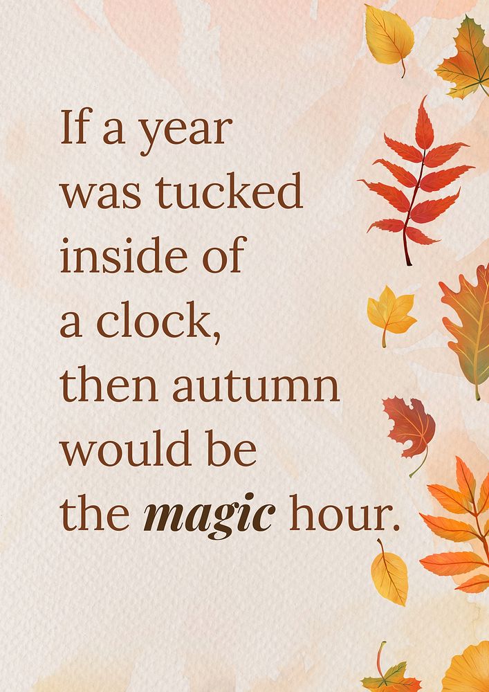 Fall season quote poster template | Free Photo - rawpixel