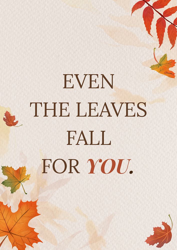 Fall season quote poster template | Free Photo - rawpixel