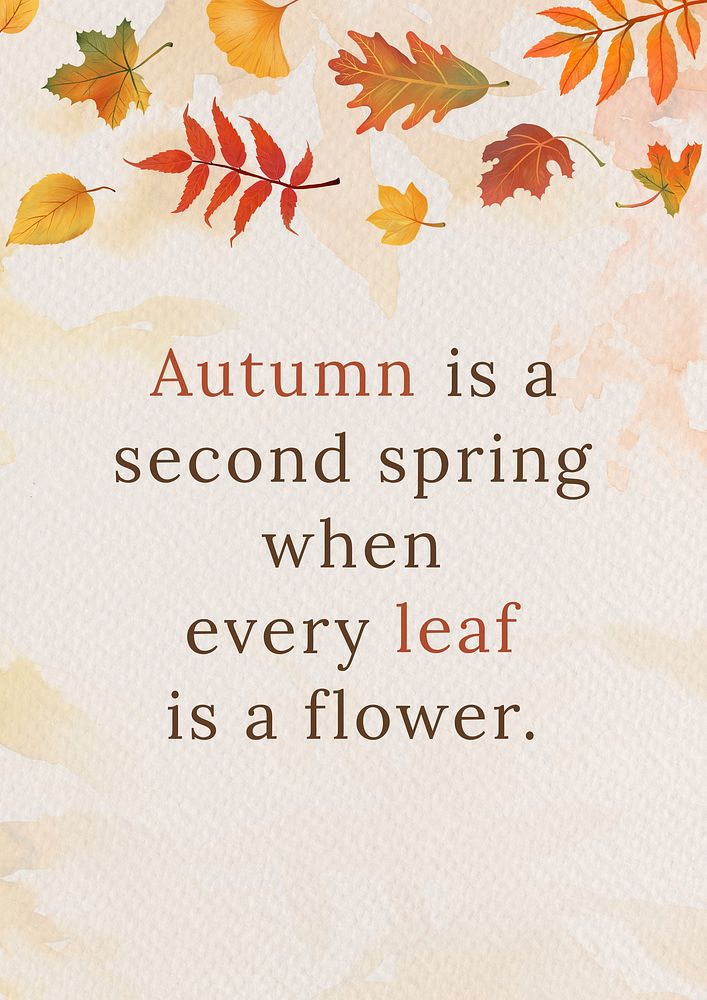 Fall season quote poster template | Free Photo - rawpixel
