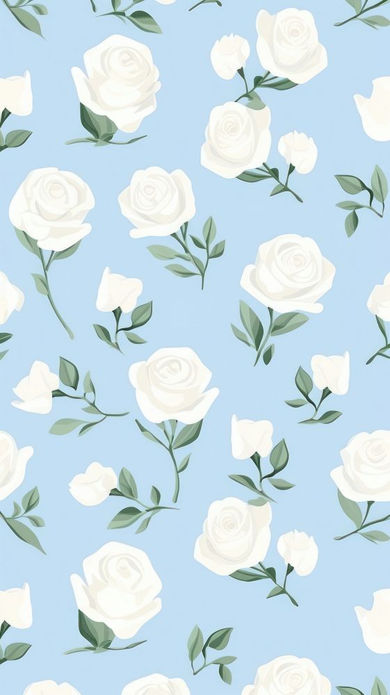 White roses pattern backgrounds flower. | Premium Photo Illustration ...
