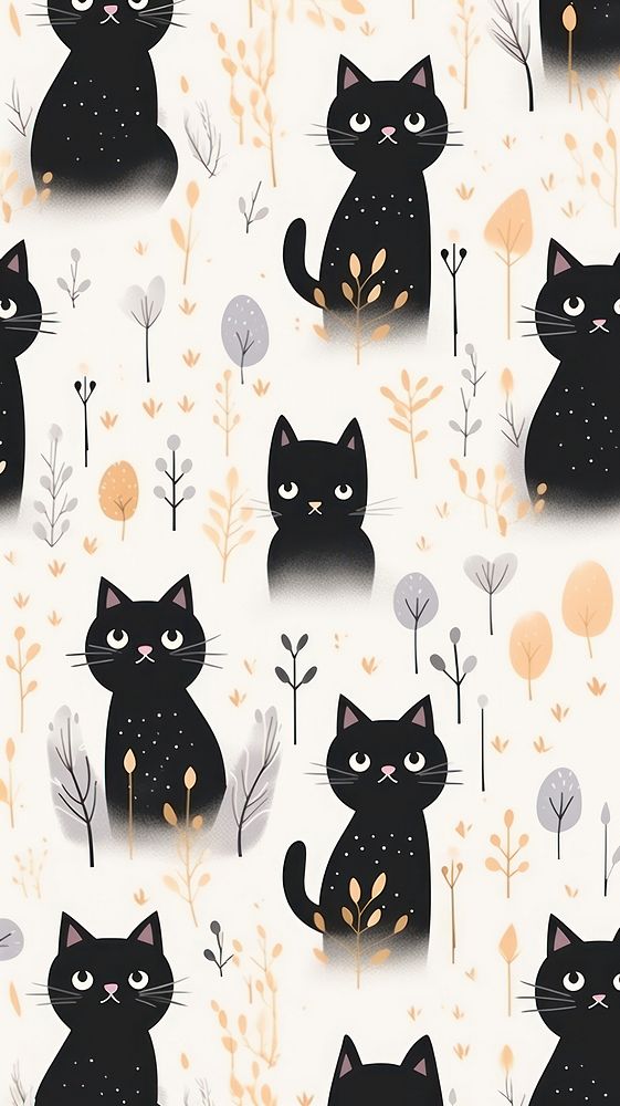 Cat pattern backgrounds wallpaper. AI | Premium Photo Illustration ...