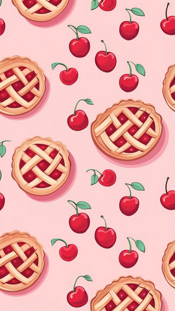 Cherry pie backgrounds dessert pattern. | Free Photo Illustration ...