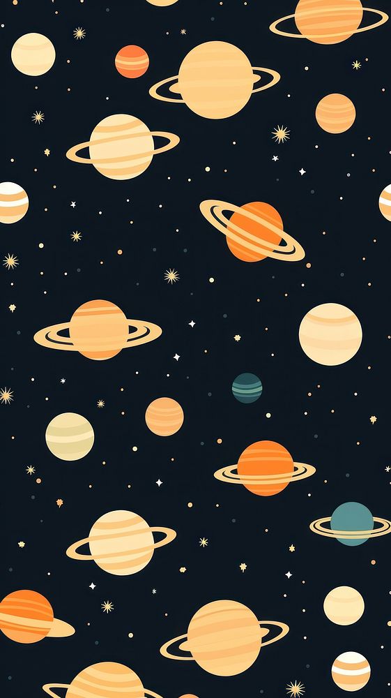 Cute saturn pattern backgrounds astronomy. | Premium Photo Illustration ...
