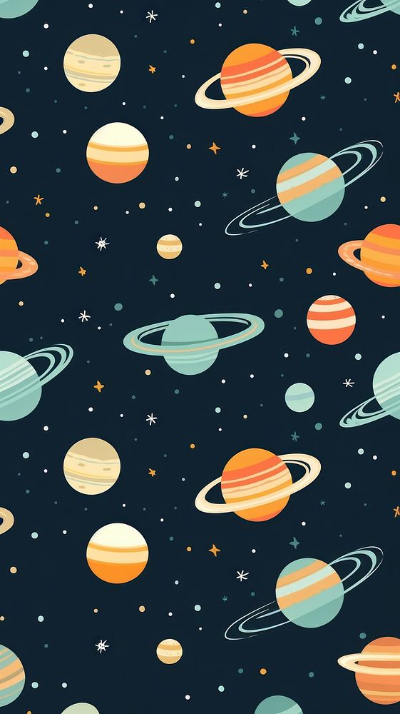 Cute saturn pattern backgrounds astronomy. | Premium Photo Illustration ...