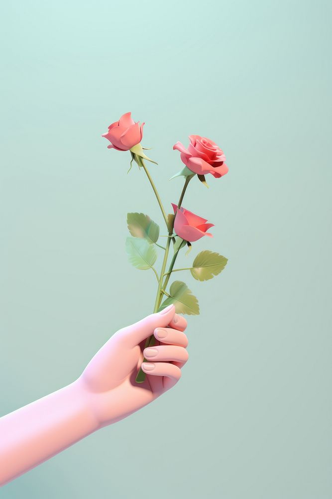 Hand giving flowers petal plant | Free Photo Illustration - rawpixel