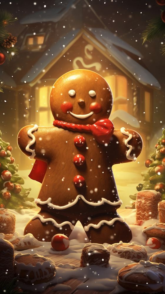 Anime cool gingerbread christmas cookie. | Premium Photo Illustration ...
