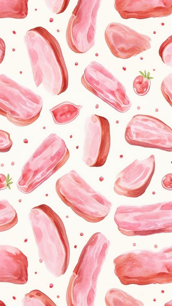 Ham backgrounds pattern food. AI | Free Photo Illustration - rawpixel