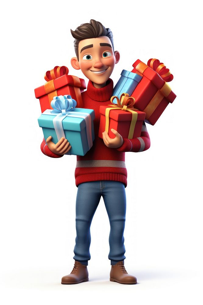 Gift celebration christmas cartoon. | Free Photo Illustration - rawpixel