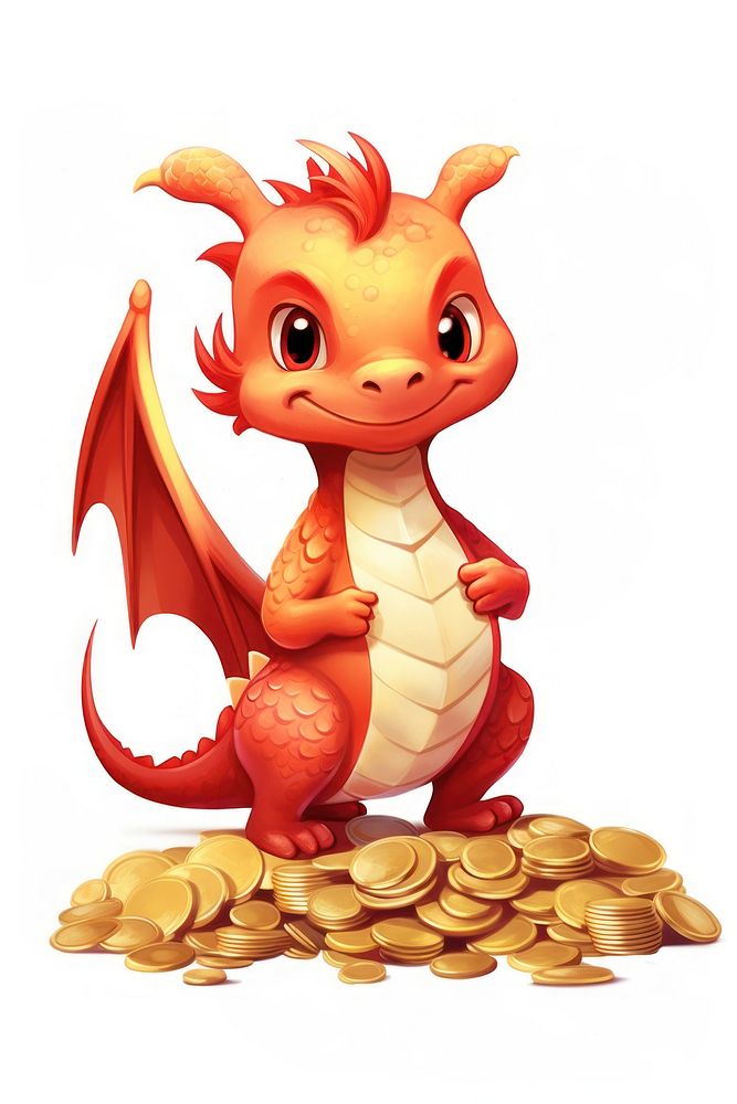 happy red dragon animal coin | Free Photo Illustration - rawpixel
