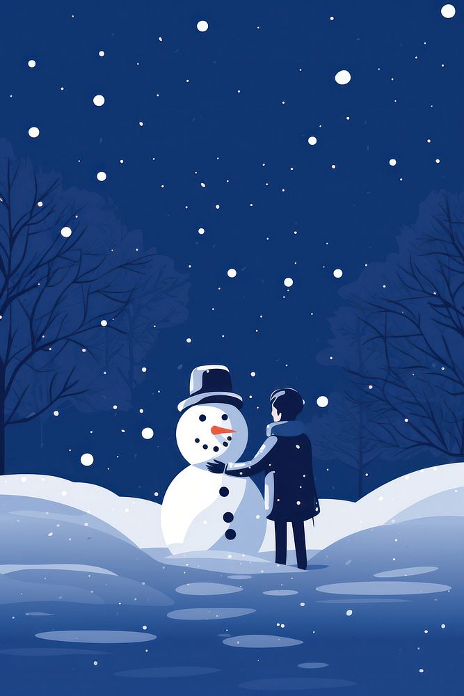 person hugging snowman outdoors winter | Free Photo Illustration - rawpixel