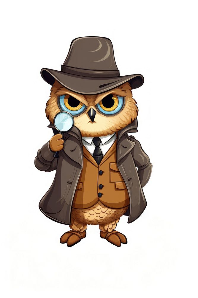 detective owl white background representation | Free Photo Illustration ...
