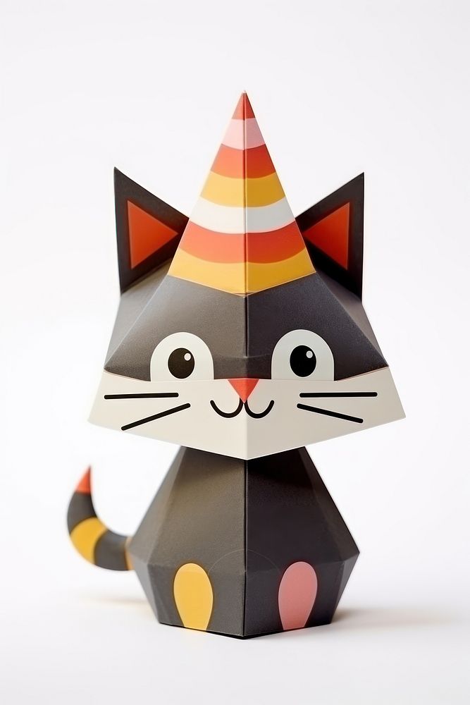 Cartoon cat origami craft paper | Free Photo Illustration - rawpixel
