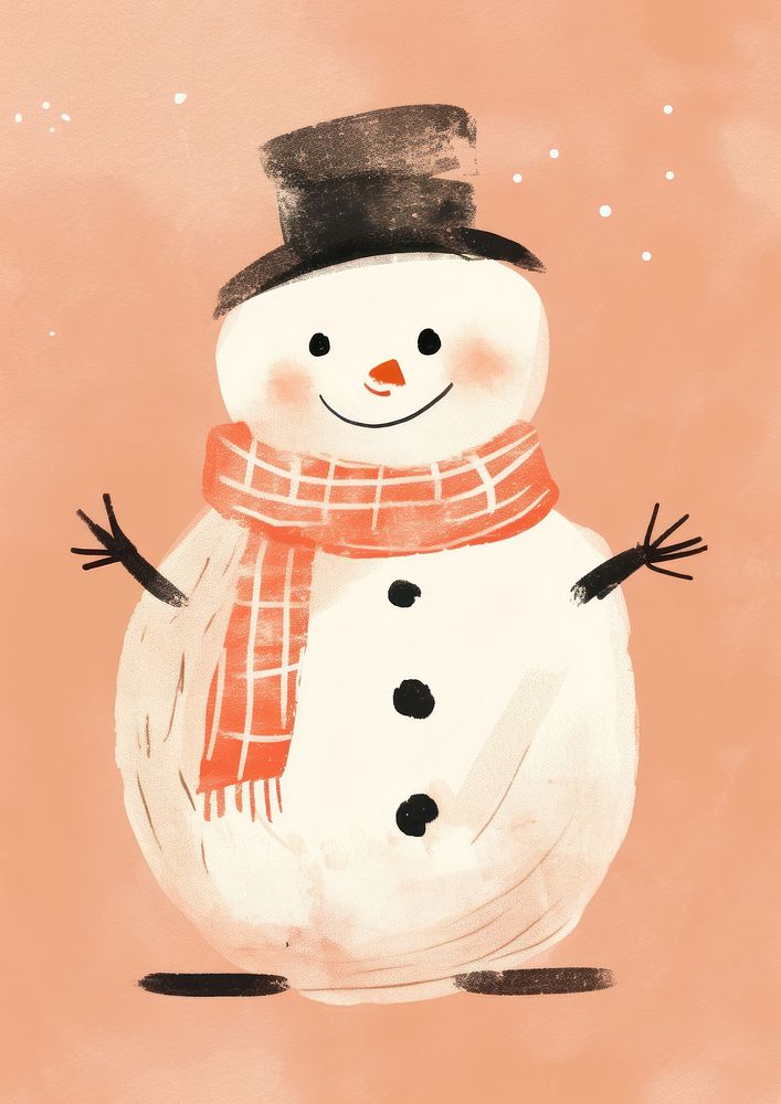 Snowman winter art anthropomorphic. | Free Photo Illustration - rawpixel