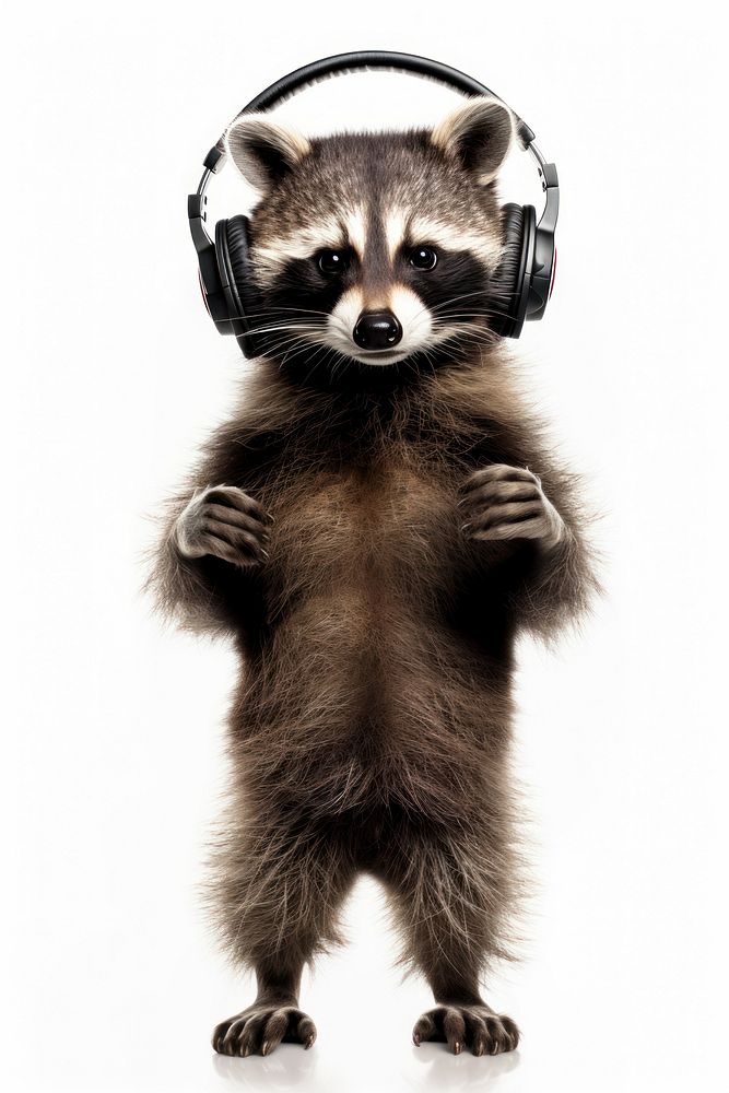 Raccoon headphones mammal animal. | Premium Photo - rawpixel