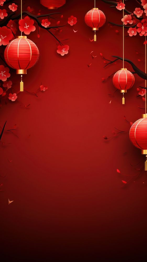 Chinese red paper lanterns backgrounds | Premium Photo Illustration ...