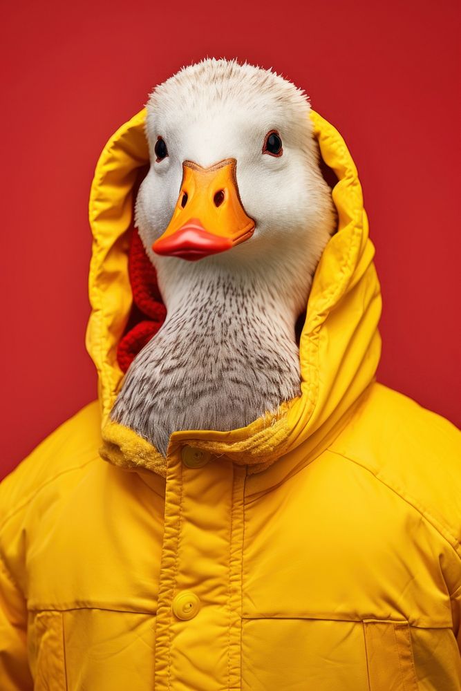 Duck wearing yellow coat. | Premium Photo - rawpixel