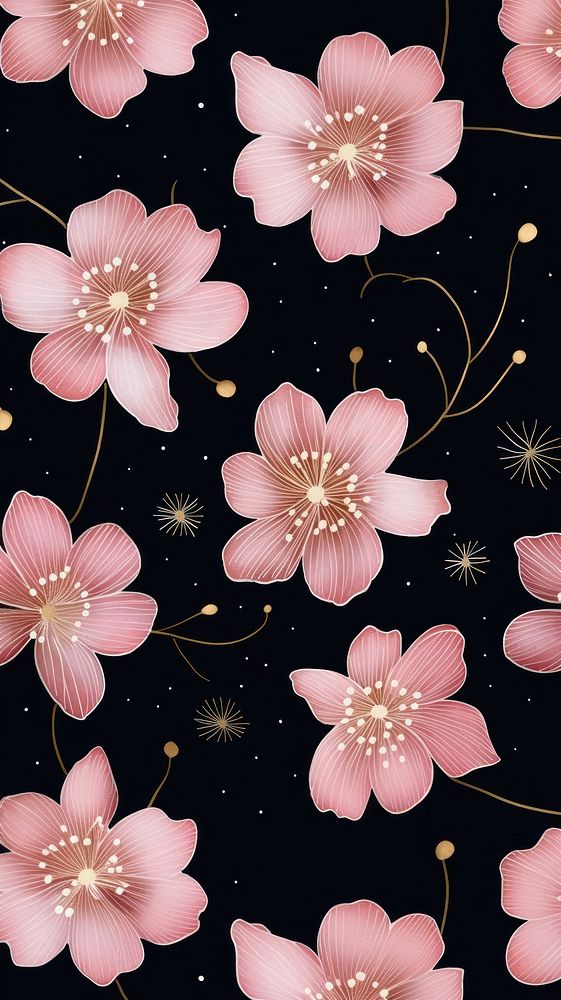 Pink flower pattern backgrounds petal. | Free Photo Illustration - rawpixel