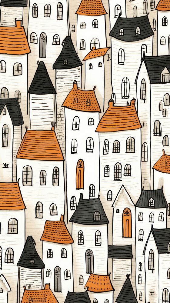 House pattern illustrated drawing. AI | Free Photo Illustration - rawpixel