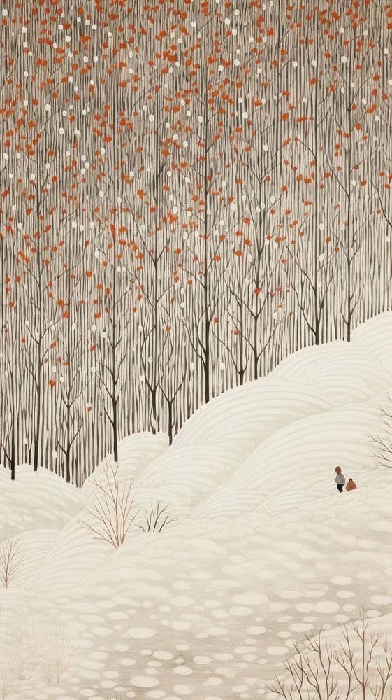 Snow illustrated outdoors pattern. AI | Free Photo Illustration - rawpixel