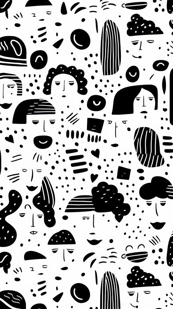 People face pattern drawing sketch. | Premium Photo Illustration - rawpixel