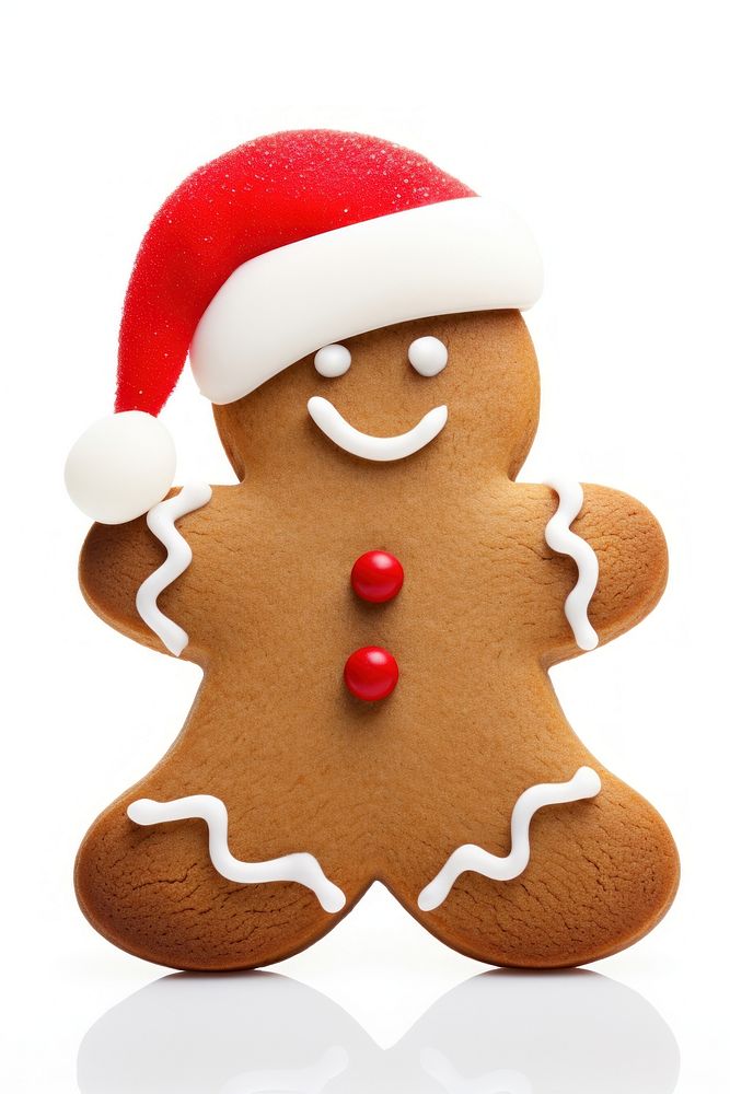 Gingerbread man wearing santa hat | Free Photo - rawpixel