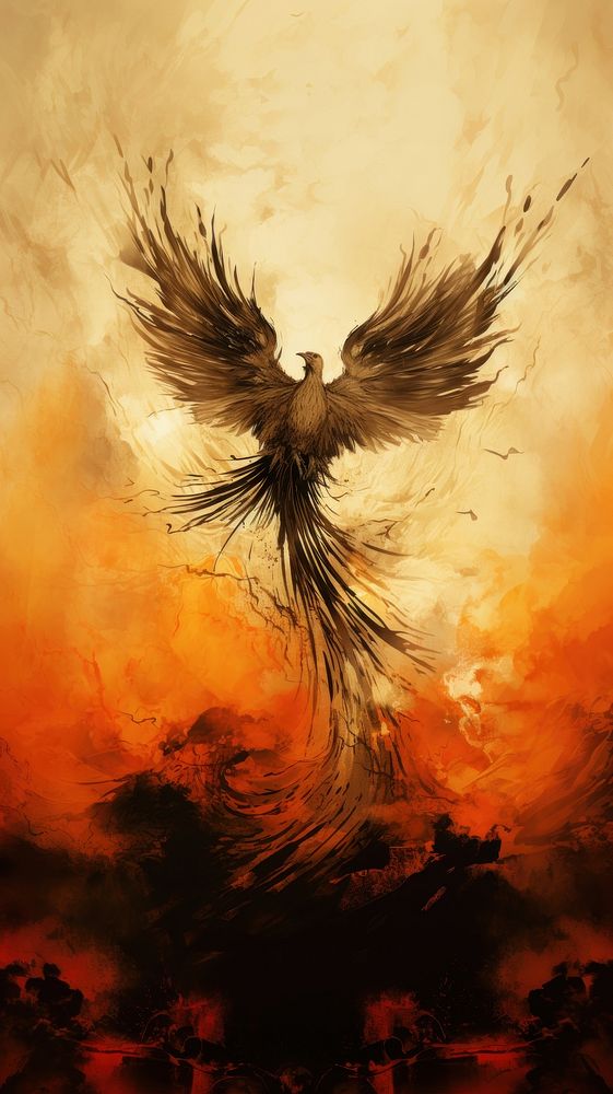 Painting angel fire sky. | Premium Photo Illustration - rawpixel