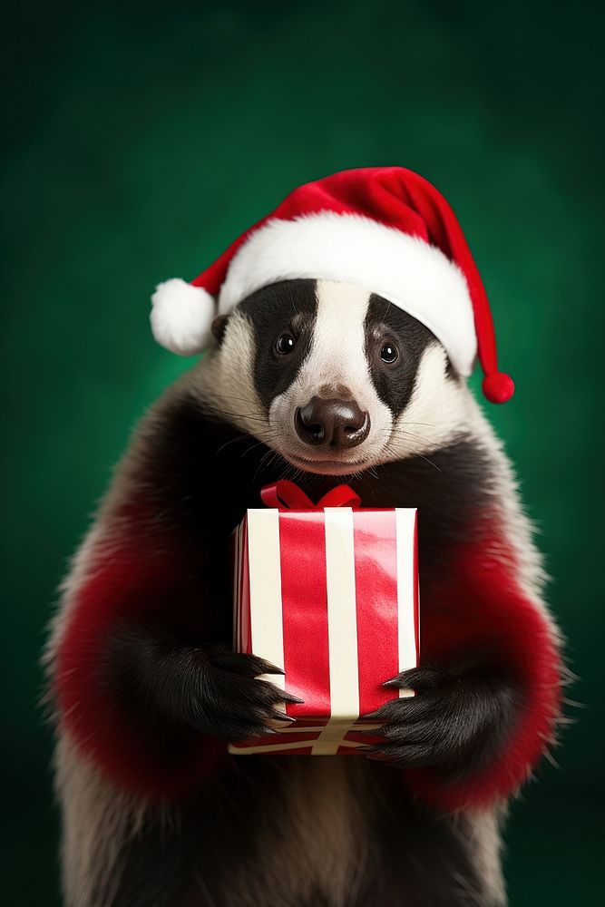 Skunk animal christmas portrait. AI | Premium Photo - rawpixel
