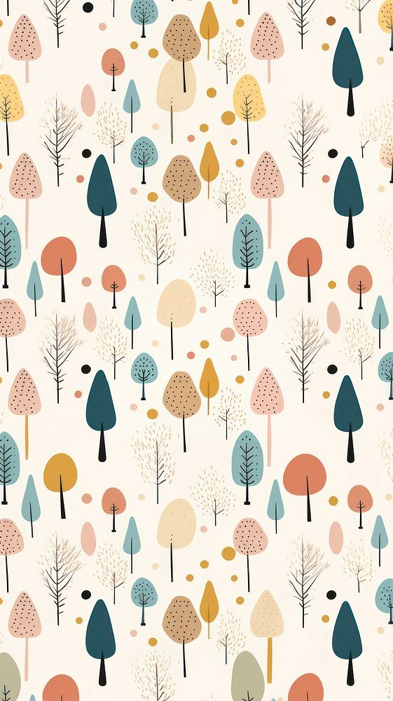 Cute tree pattern art backgrounds. | Premium Photo Illustration - rawpixel