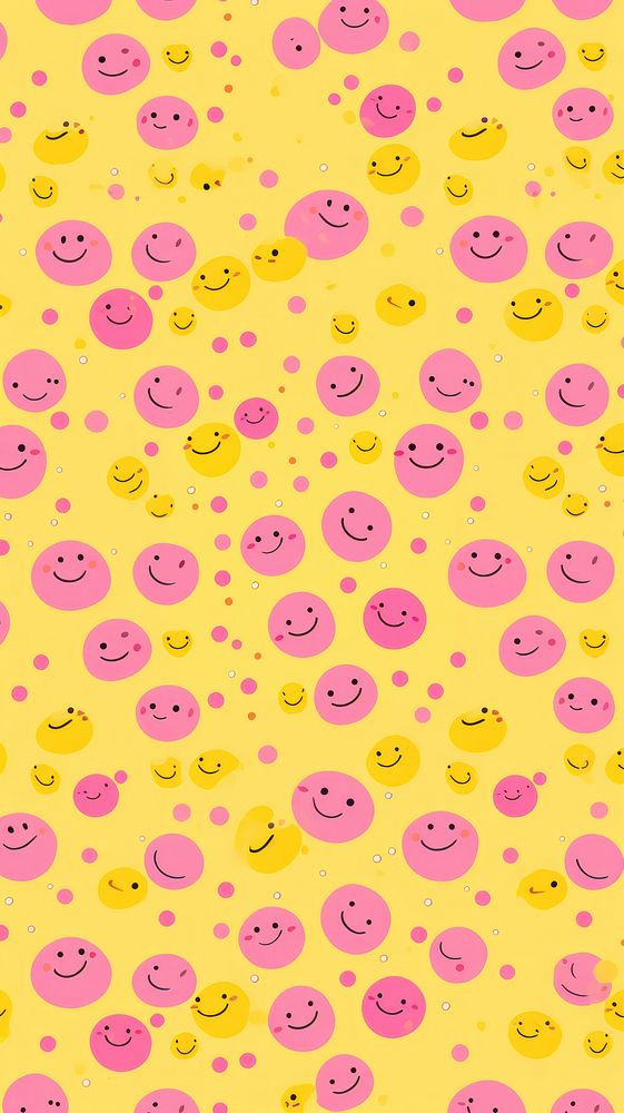 Smiley face backgrounds pattern yellow. | Premium Photo Illustration ...