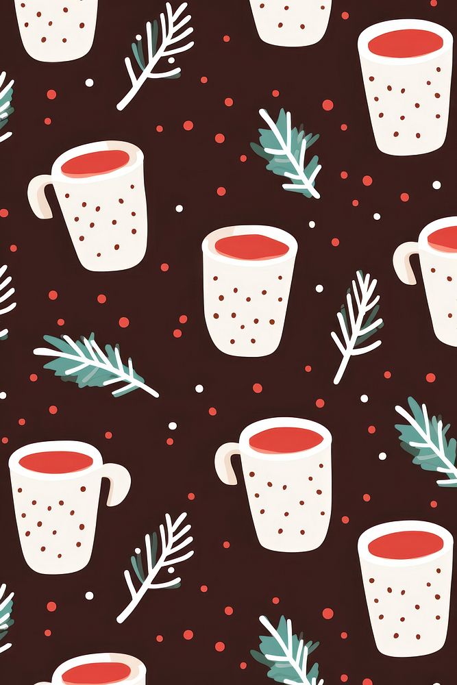 Christmas hot chocolate pattern backgrounds | Free Photo Illustration ...
