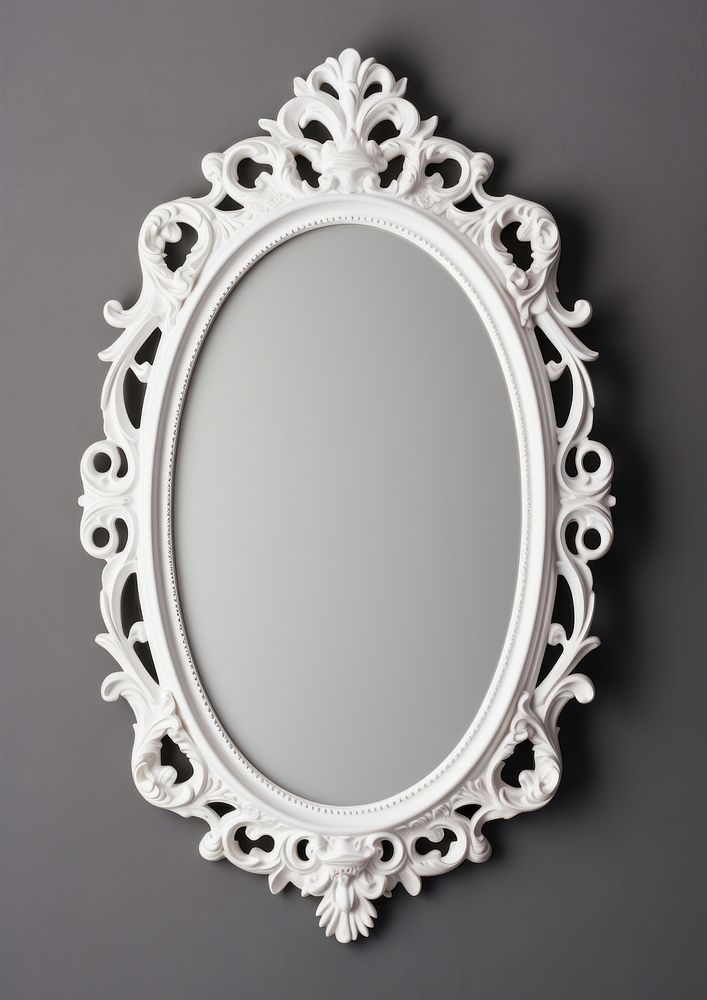 Oval white mirror photo oval | Free Photo - rawpixel
