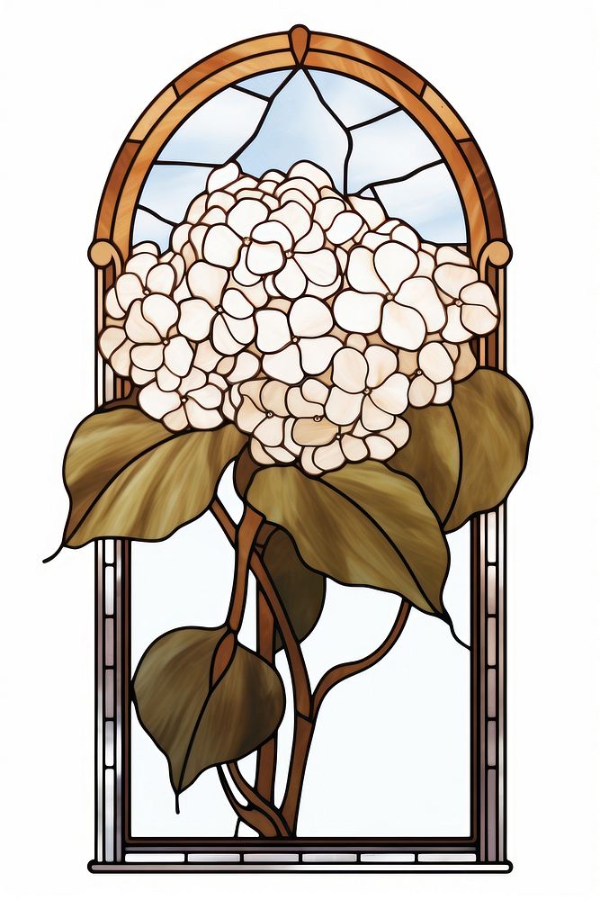 Glass Hydrangea hydrangea art stained | Free Photo Illustration - rawpixel