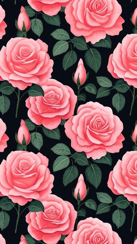 Pink rose pattern flower petal. | Free Photo Illustration - rawpixel