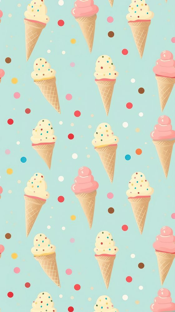 Ice cream backgrounds dessert pattern. | Free Photo Illustration - rawpixel