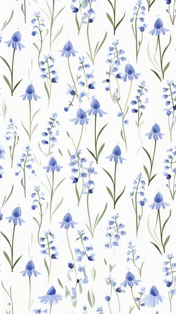 Bluebell pattern backgrounds wallpaper. | Premium Photo Illustration ...