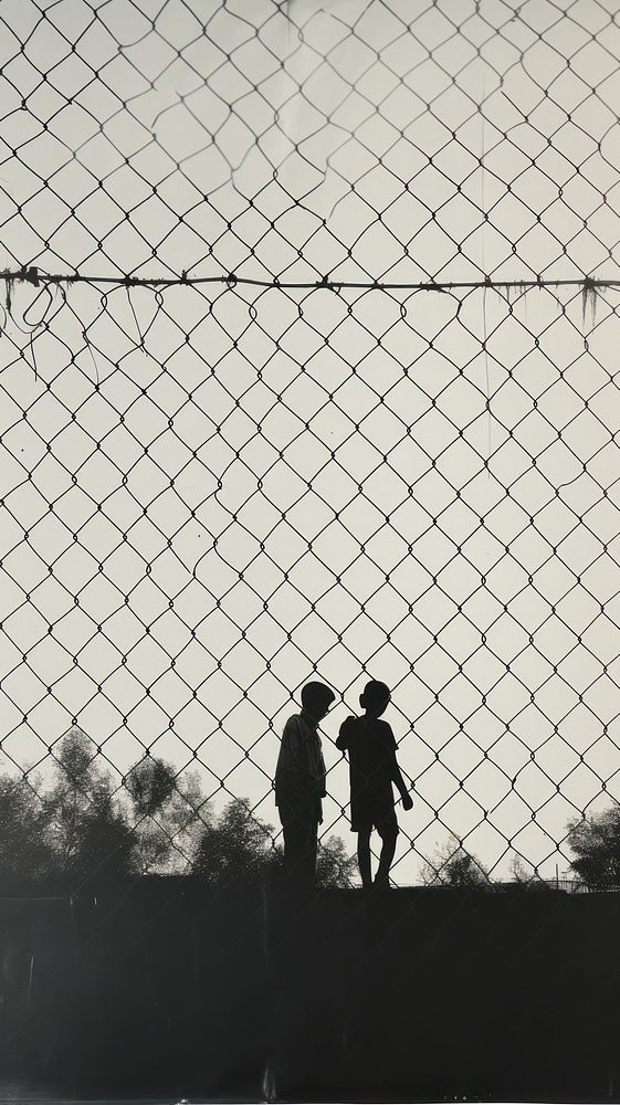 Photo chain link fence silhouette | Free Photo Illustration - rawpixel
