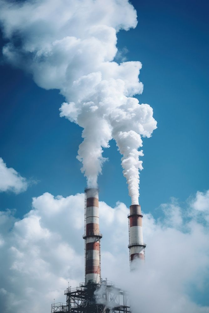 Smoke stacks pouring smoke architecture | Premium Photo - rawpixel