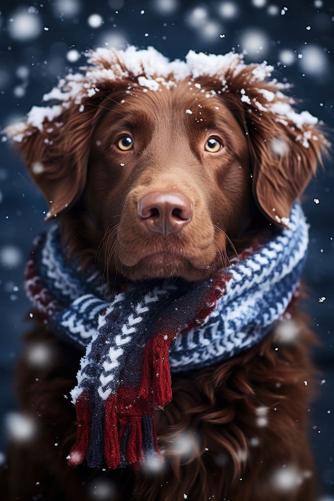 Portrait snow pet retriever. | Premium Photo - rawpixel