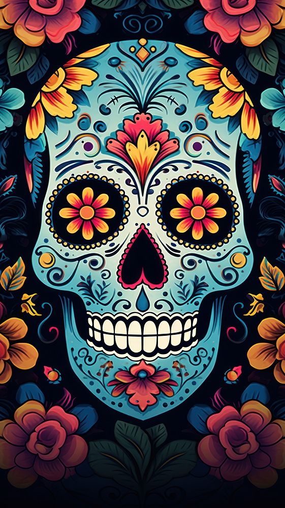 sugar skull background pattern art | Premium Photo Illustration - rawpixel