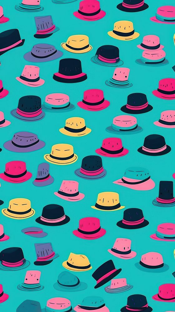 Hat pattern backgrounds repetition. AI | Free Photo Illustration - rawpixel